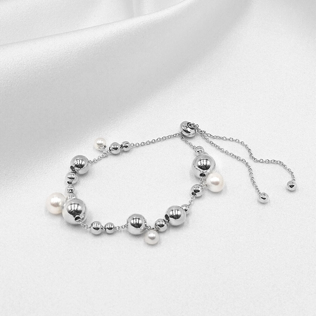 Bubbles Pearl - Silverarmband - BySofiaWistam
